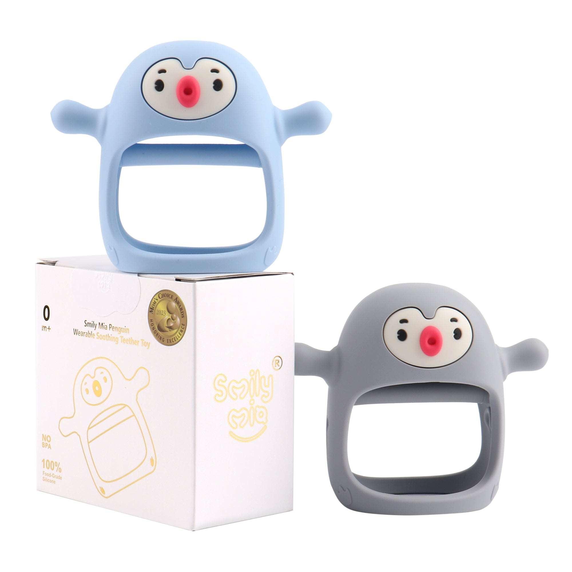 Smily Mia Baby Teething Toy 2 in 1 Pack - Penguin & Reindeer